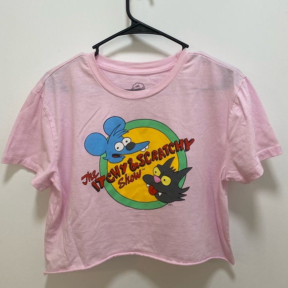 Simpsons | Tops | The Simpsons Itchy Scratchy Show Crop Top | Poshmark